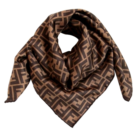 Fendi | Accessories | Fendi Zucca Print Silk Scarf | Poshmark